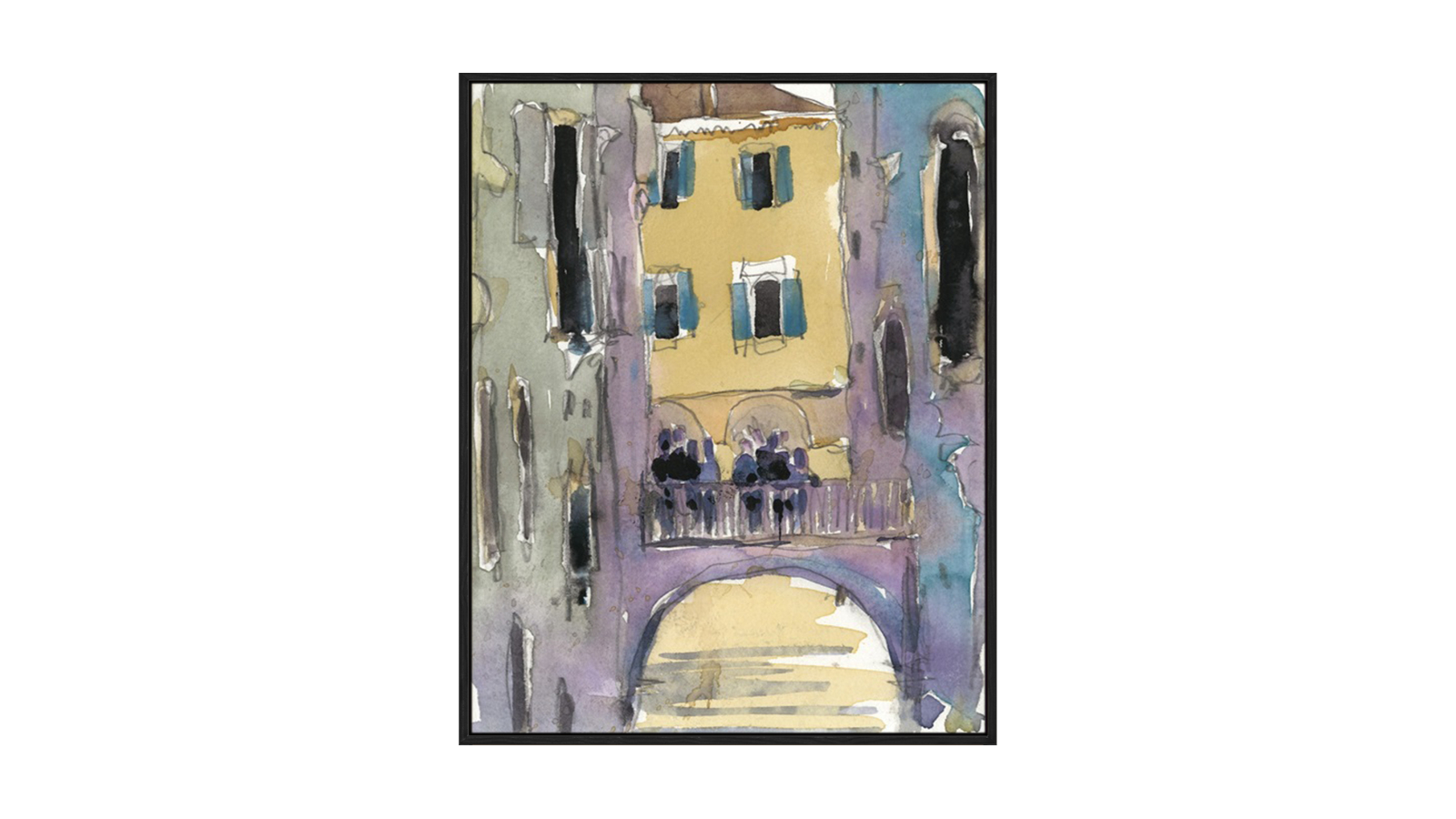 La Grolla Venice Plein Air II Black Gallery Wall Art - 103 x 83cm ...