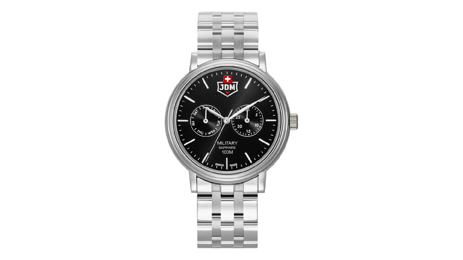 JDM Military Sapphire Echo Watch 4.1cm - Black | Harvey Norman