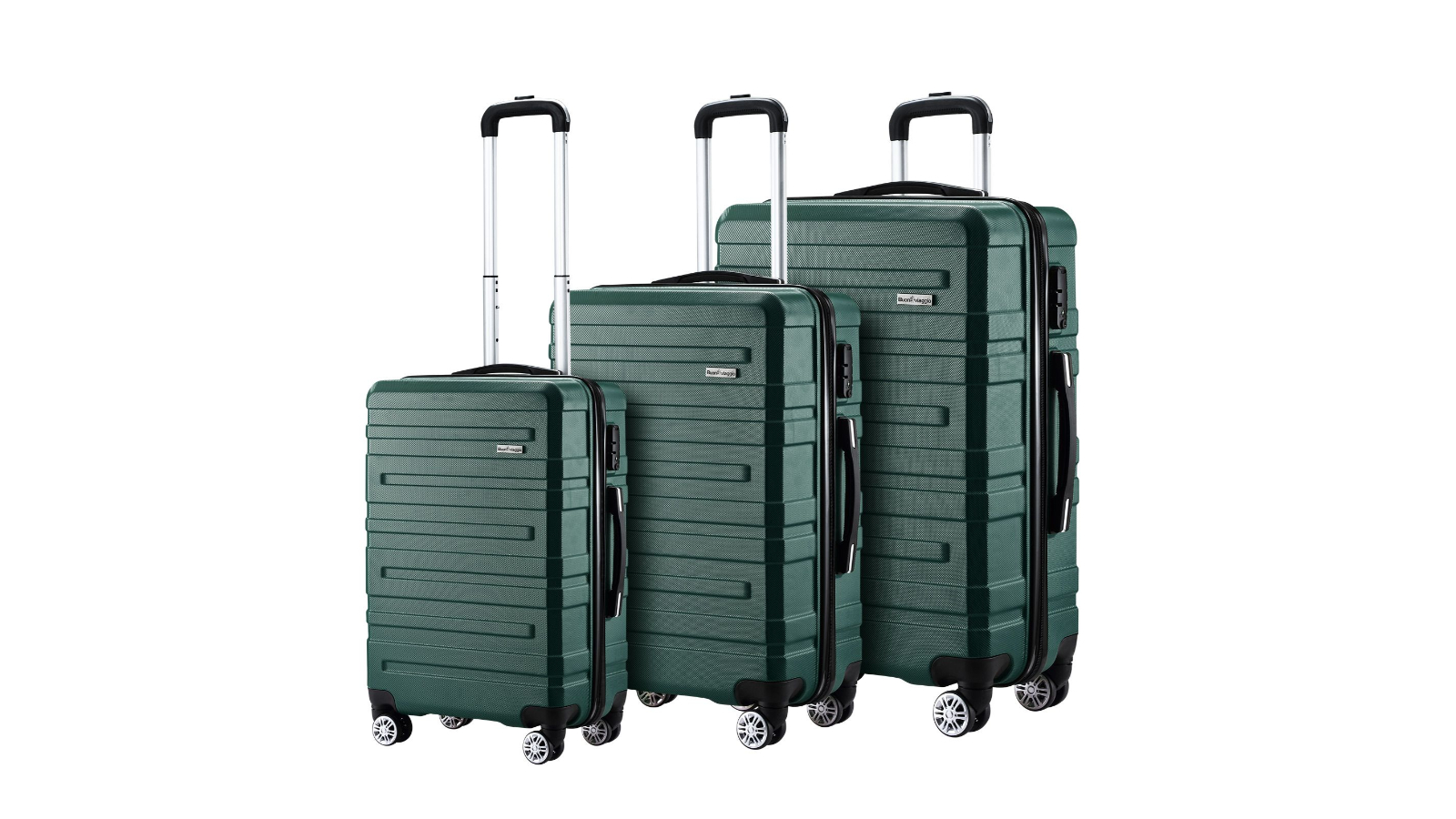 Buon Viaggio 3 Piece Carry-on Lightweight Travel Hard Suitcase Trolley ...