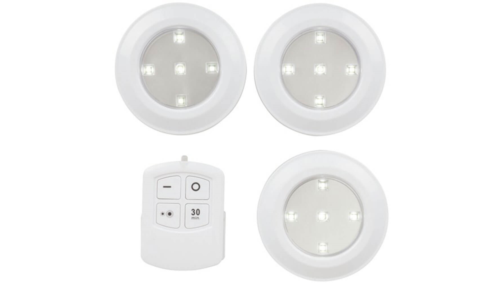 Remote Controlled LED Puck Light Triple Pack | Harvey Norman