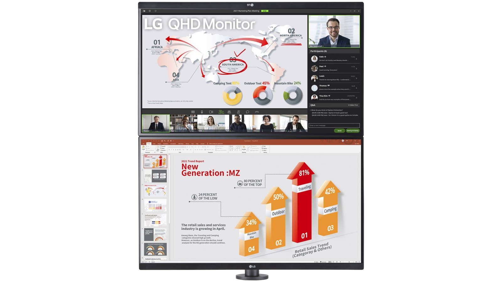 LG 27-inch QHD Monitor Ergo Dual with USB Type-C | Harvey Norman