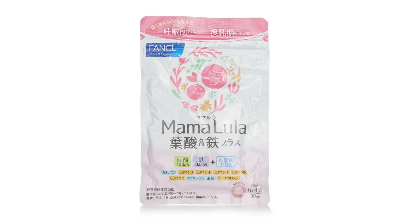 Fancl Mama Lula Folic Acid and Iron Plus Supplement - 120capsule ...