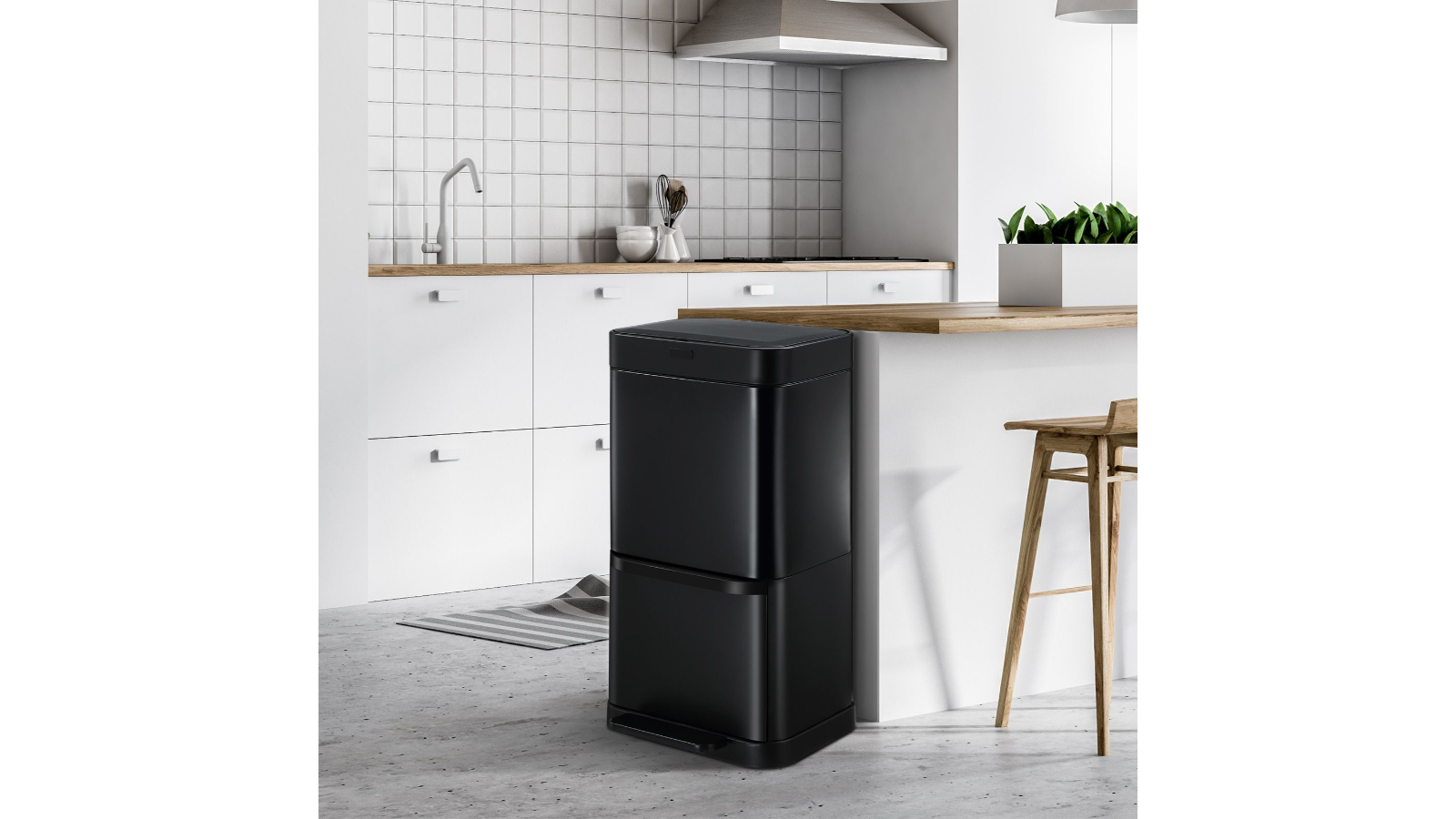 Maxkon Stainless Steel Recycling Kitchen Waste Rubbish Bin - 70L ...