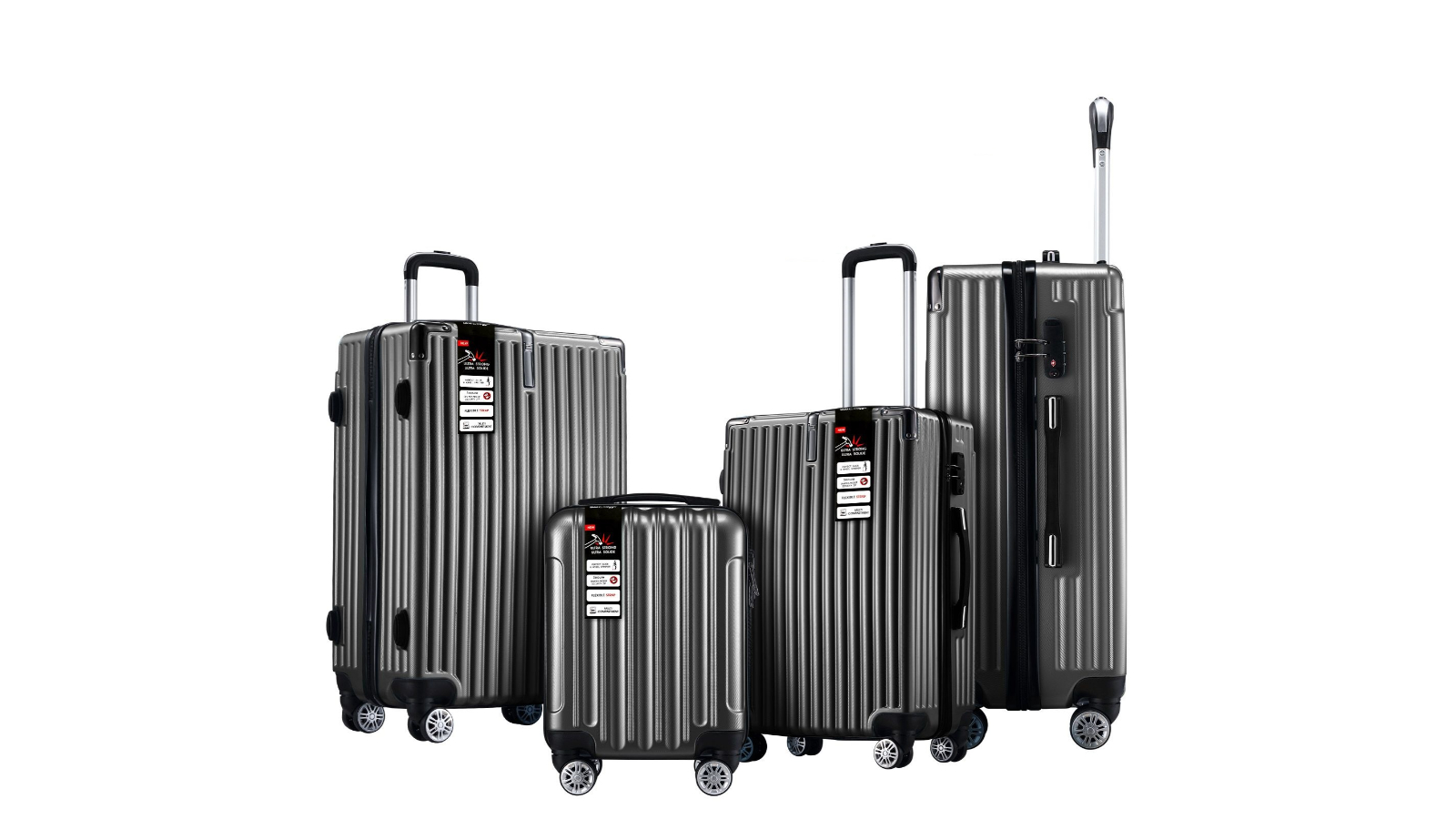 Buon Viaggio 4 Piece Carry-on Hard Shell Suitcase Traveller Bag Rolling ...