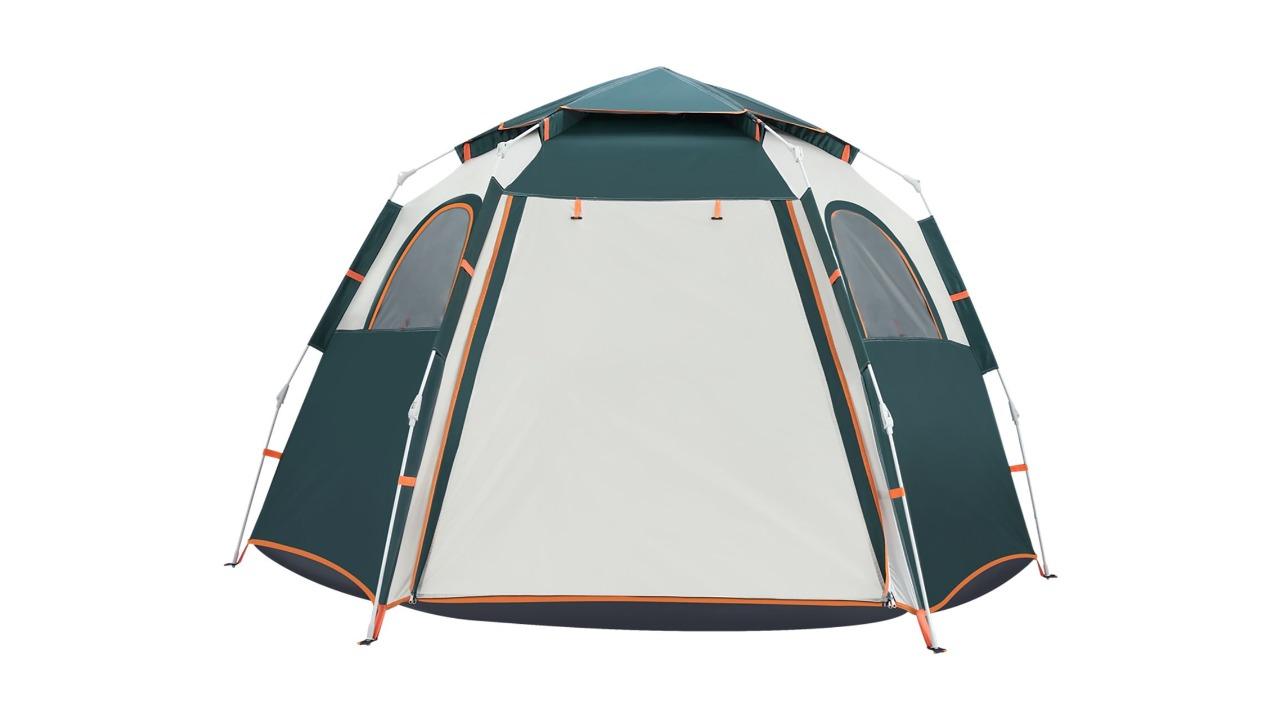 OGL 5-Person Green/White Waterproof Family Party Camping Tent - 270 x ...