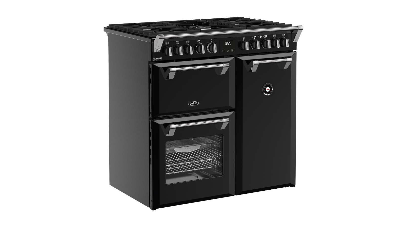Belling 90cm Richmond Deluxe Dual Fuel Range Cooker - Black | Harvey Norman