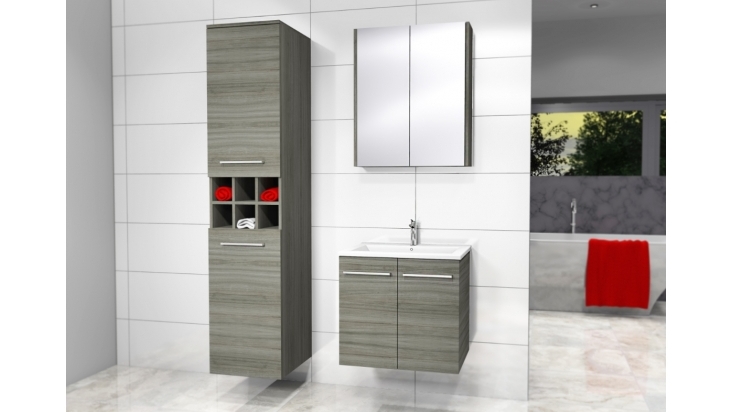 Timberline Austin 600mm Wall-Hung Vanity with Centre Bowl Alpha Ceramic ...