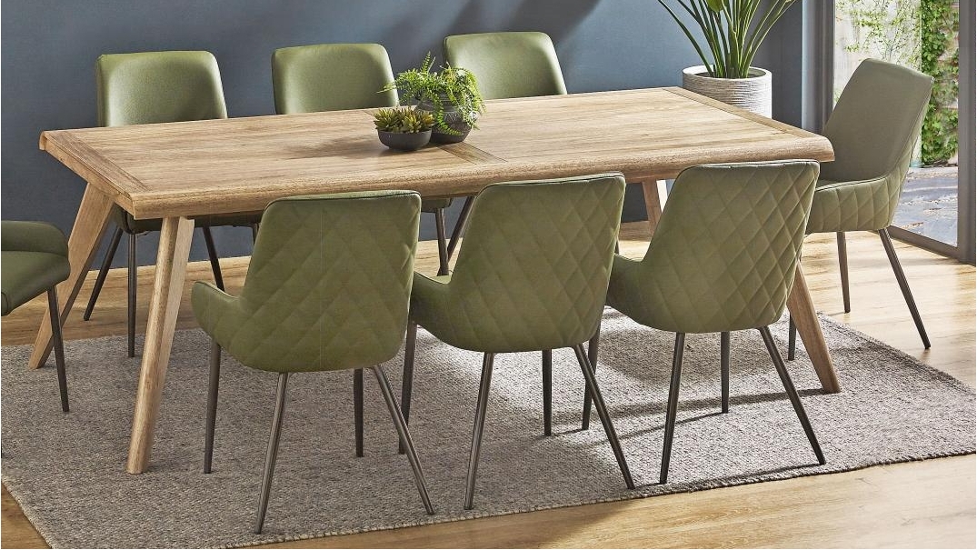 Centro Leather Dining Chair - Olive Green | Harvey Norman