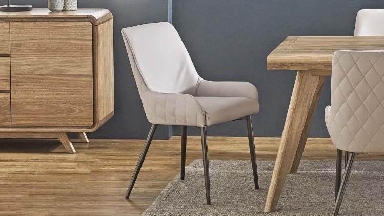 Centro Leather Dining Chair Light Grey Harvey Norman