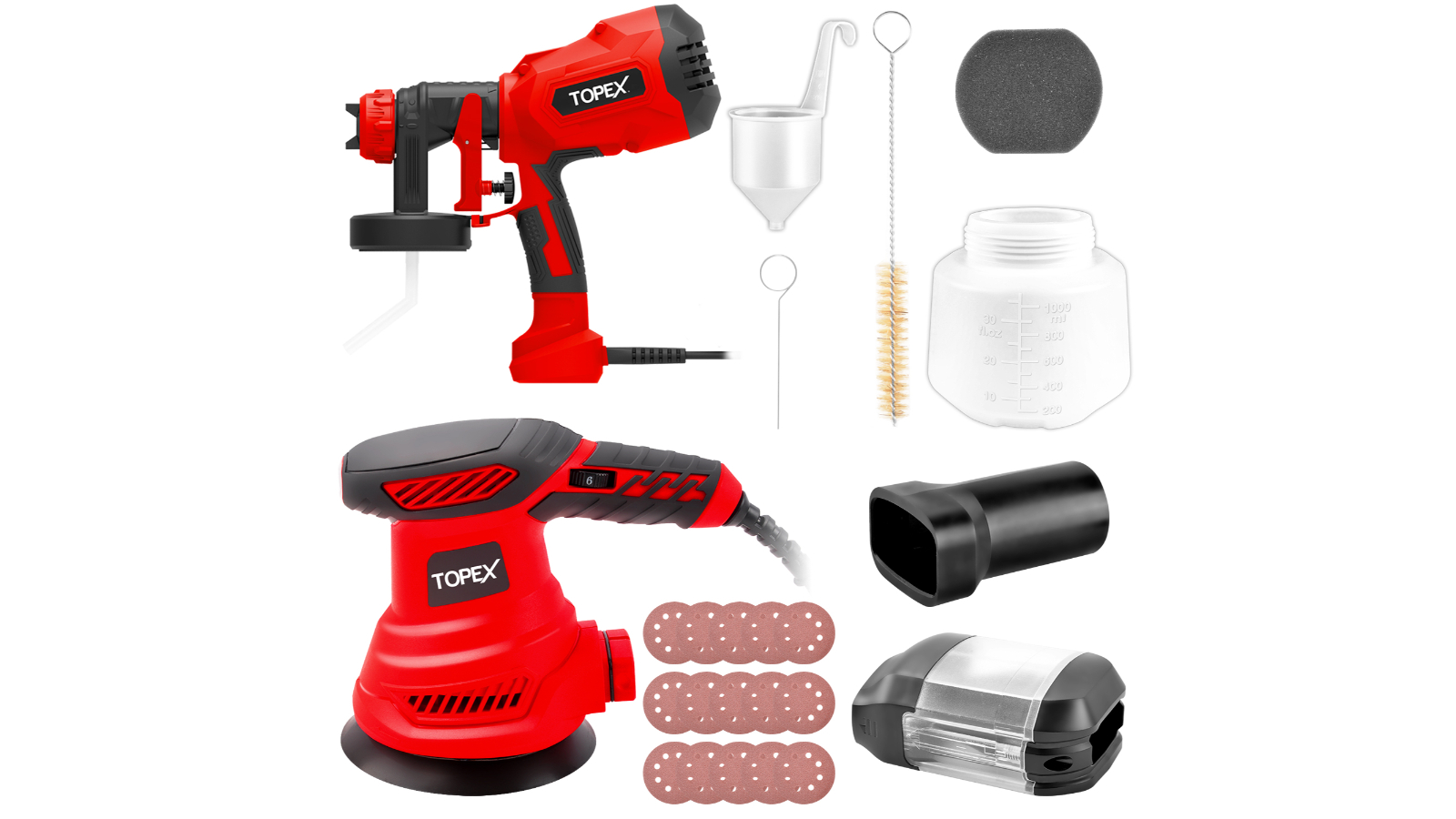 Topex Tool Electric Paint Sprayer and Random Orbital Polisher | Harvey ...