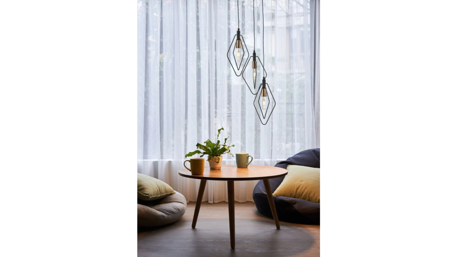 CONTOUR Interior Black Wire Rectangular with Antique Brass Highlight ...