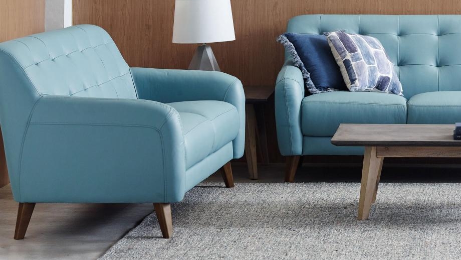 Powder blue leather sofa store