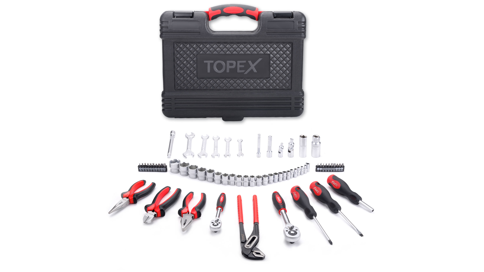 TOPEX 65 Piece Household Hand Tool Set Home Auto Repair Kit | Harvey Norman