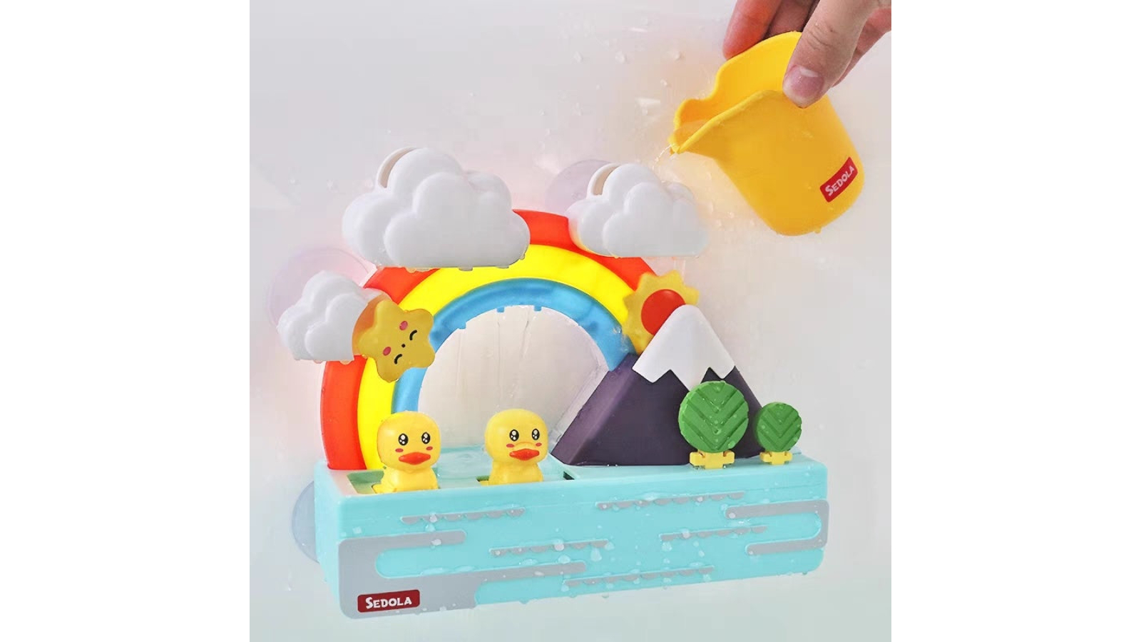Megajoy Water Spray Bath Toy Set DIY Assemble Rainbow Duck Track Music ...