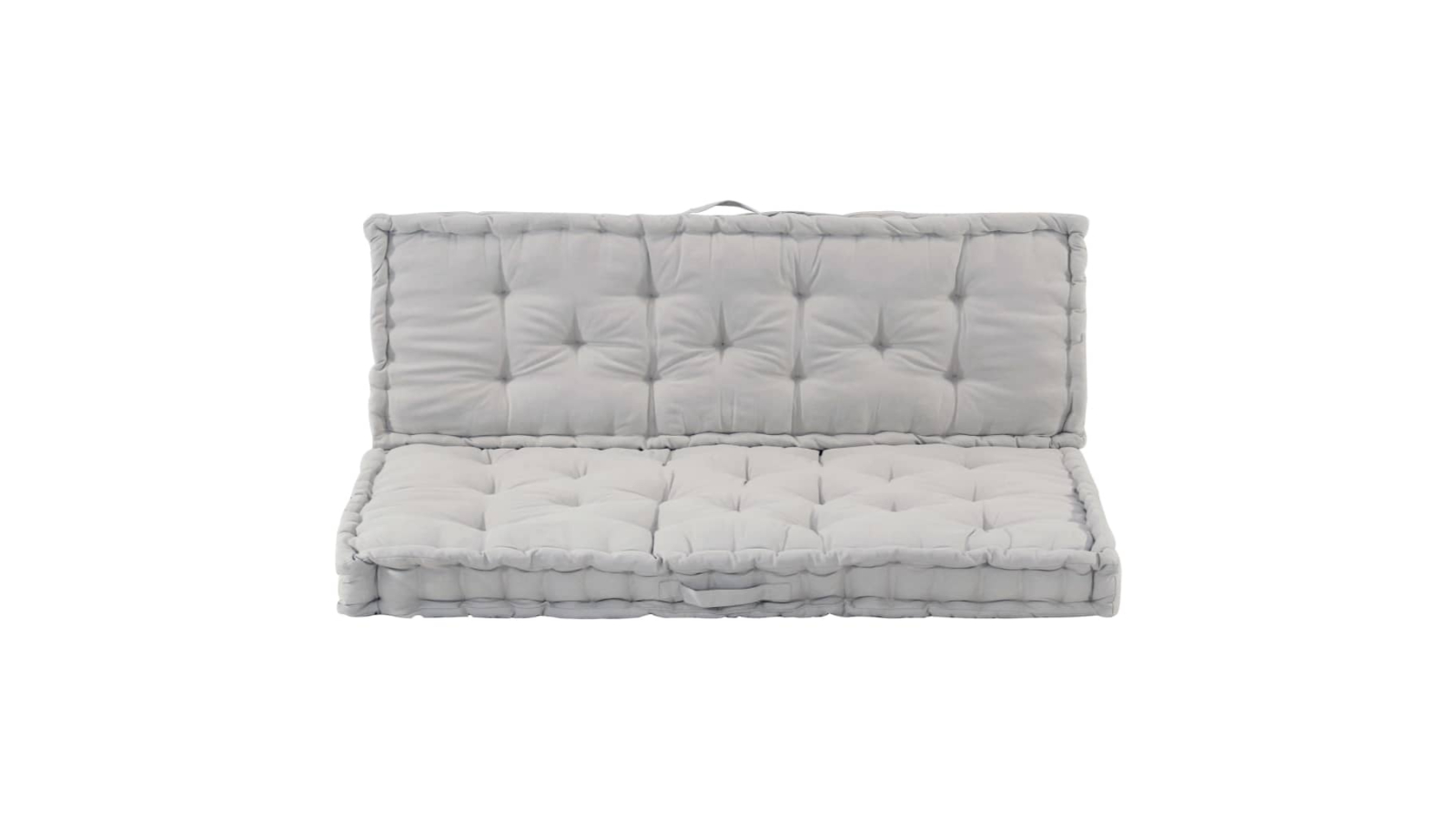 vidaXL 2 Piece Cotton Pallet Floor Cushions - Grey | Harvey Norman