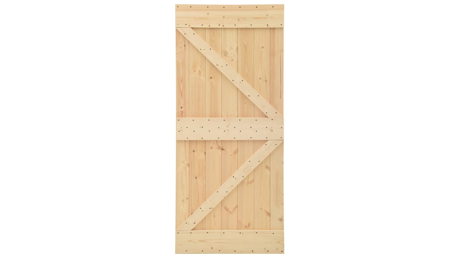 vidaXL 2 Piece Solid Pine Wood Sliding Door with 183cm Rail Hardware ...