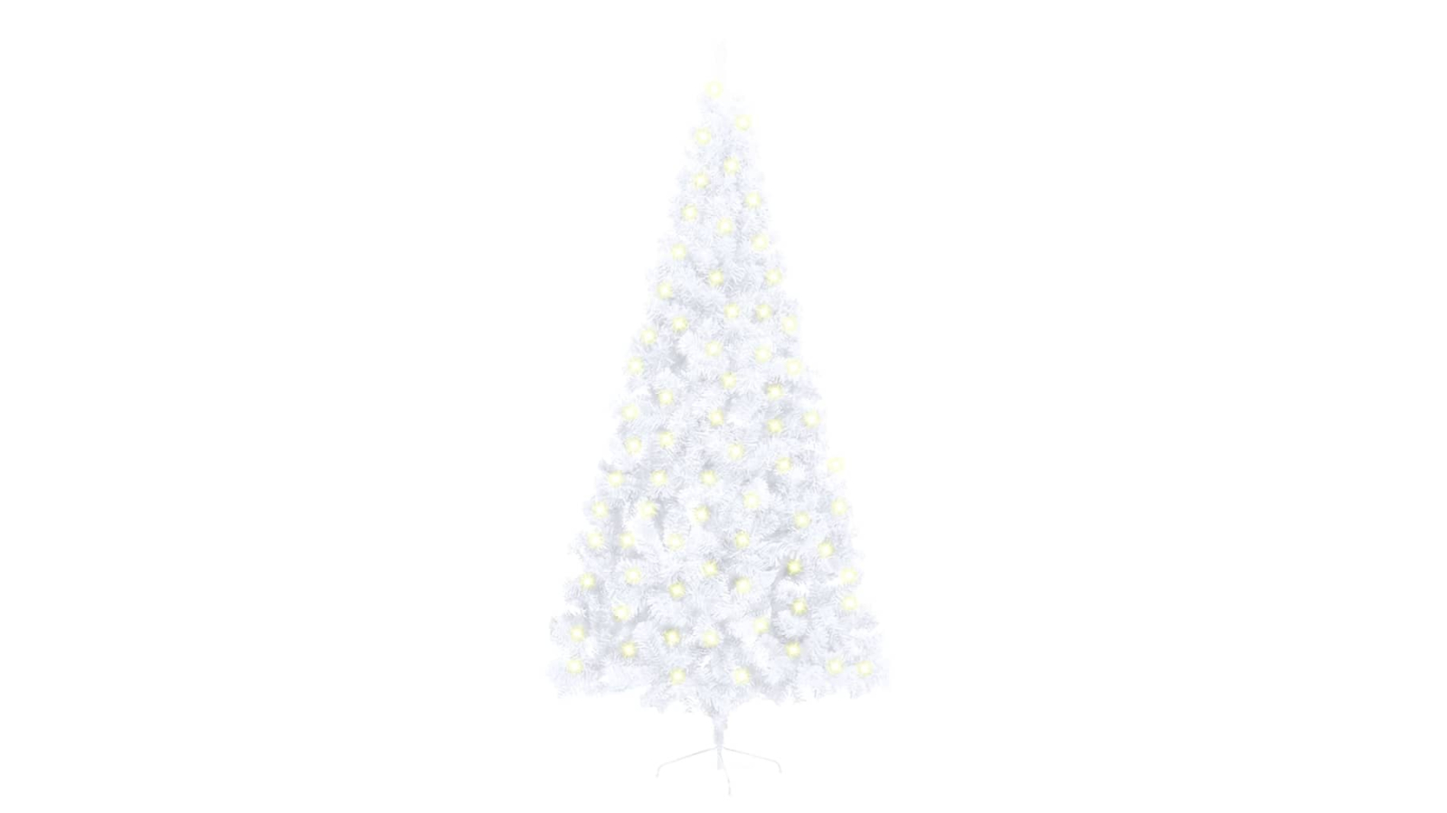 vidaXL PVC Artificial White Half Pre-lit Christmas Tree with Stand ...
