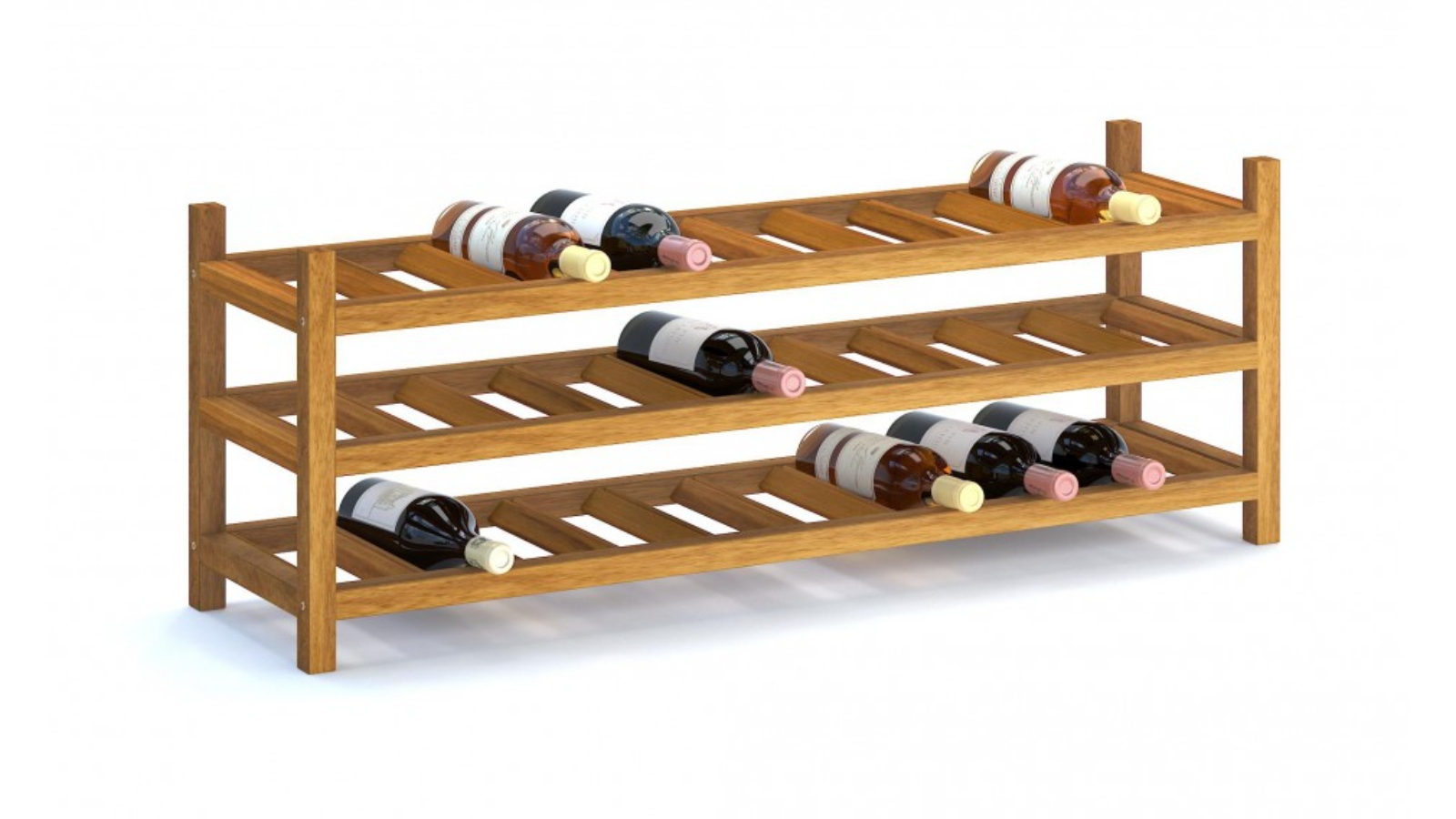 Interbuild 30 Bottles Acacia Wine Rack - Golden Teak | Harvey Norman