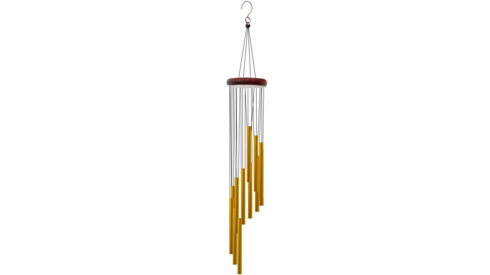 Hansona 12-Tube Aluminum Alloy Elegant Wind Chimes with Hook - Gold/Red ...