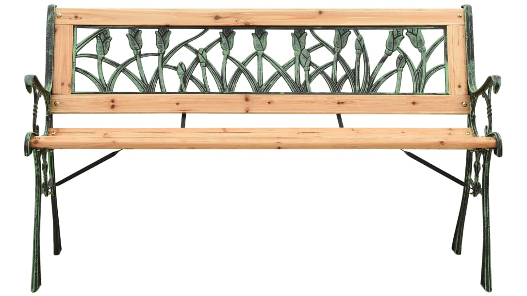 vidaXL Cast Iron and Solid Firwood Garden Bench | Harvey Norman