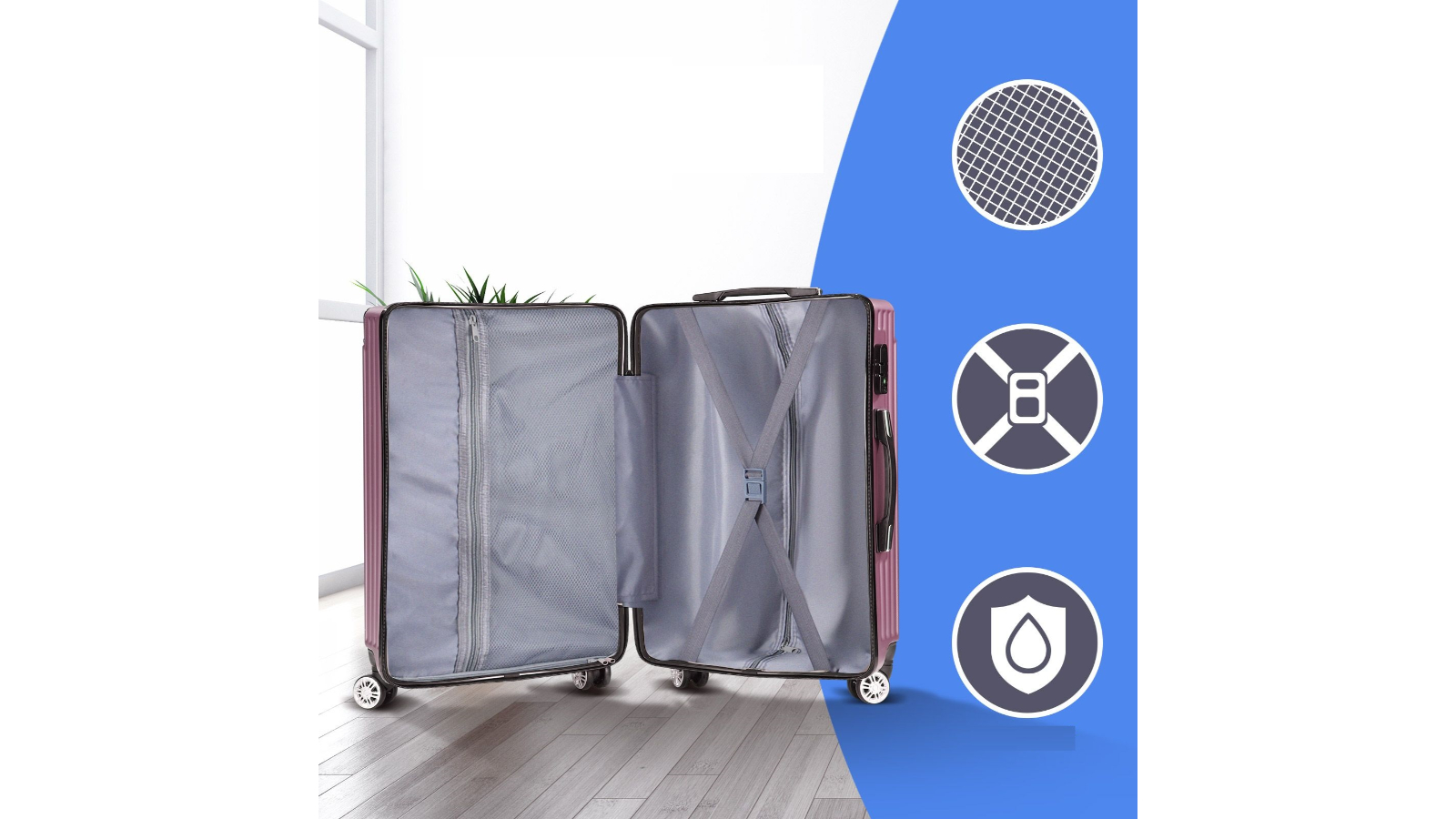 Buon Viaggio 2 Piece Carry-on Spinner Lightweight Hard Shell TSA Lock ...