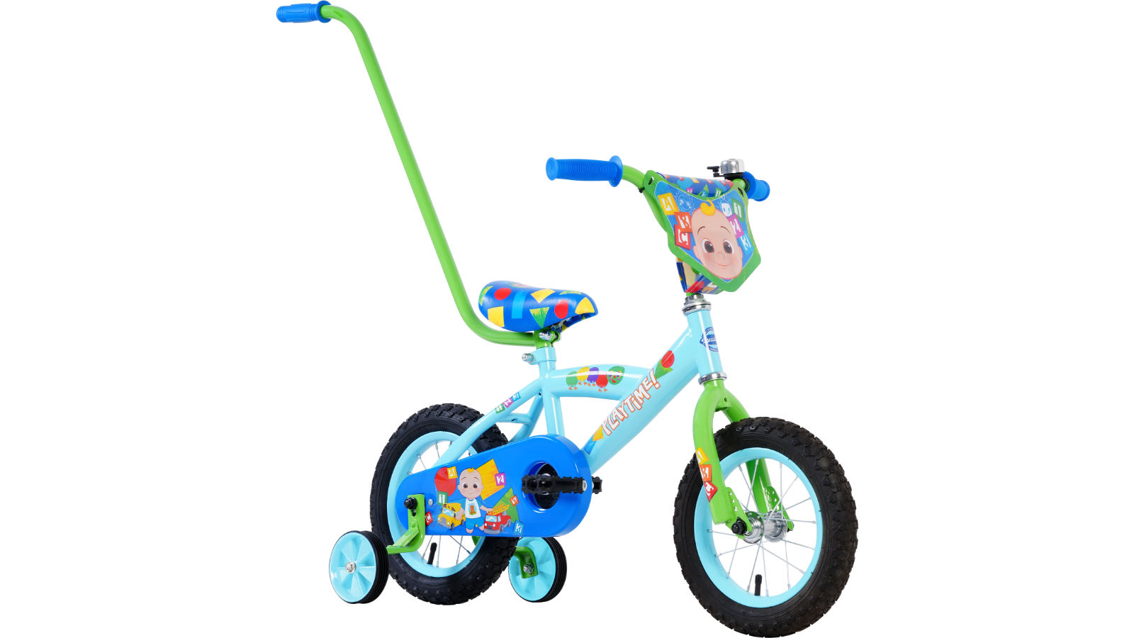 Cocomelon Kids Bike with Parental Handle - 30cm | Harvey Norman