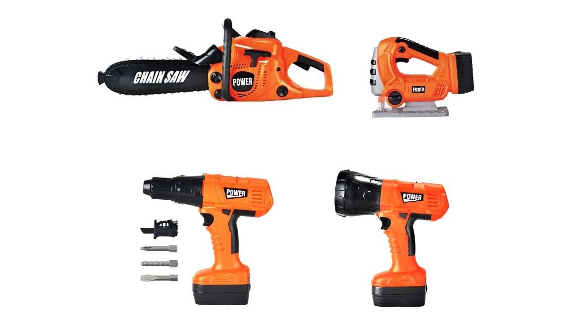 5 in 1 Kids Hardware Flashlight Electric Drill Pretend Play Tool Toys Construction Kit Harvey Norman