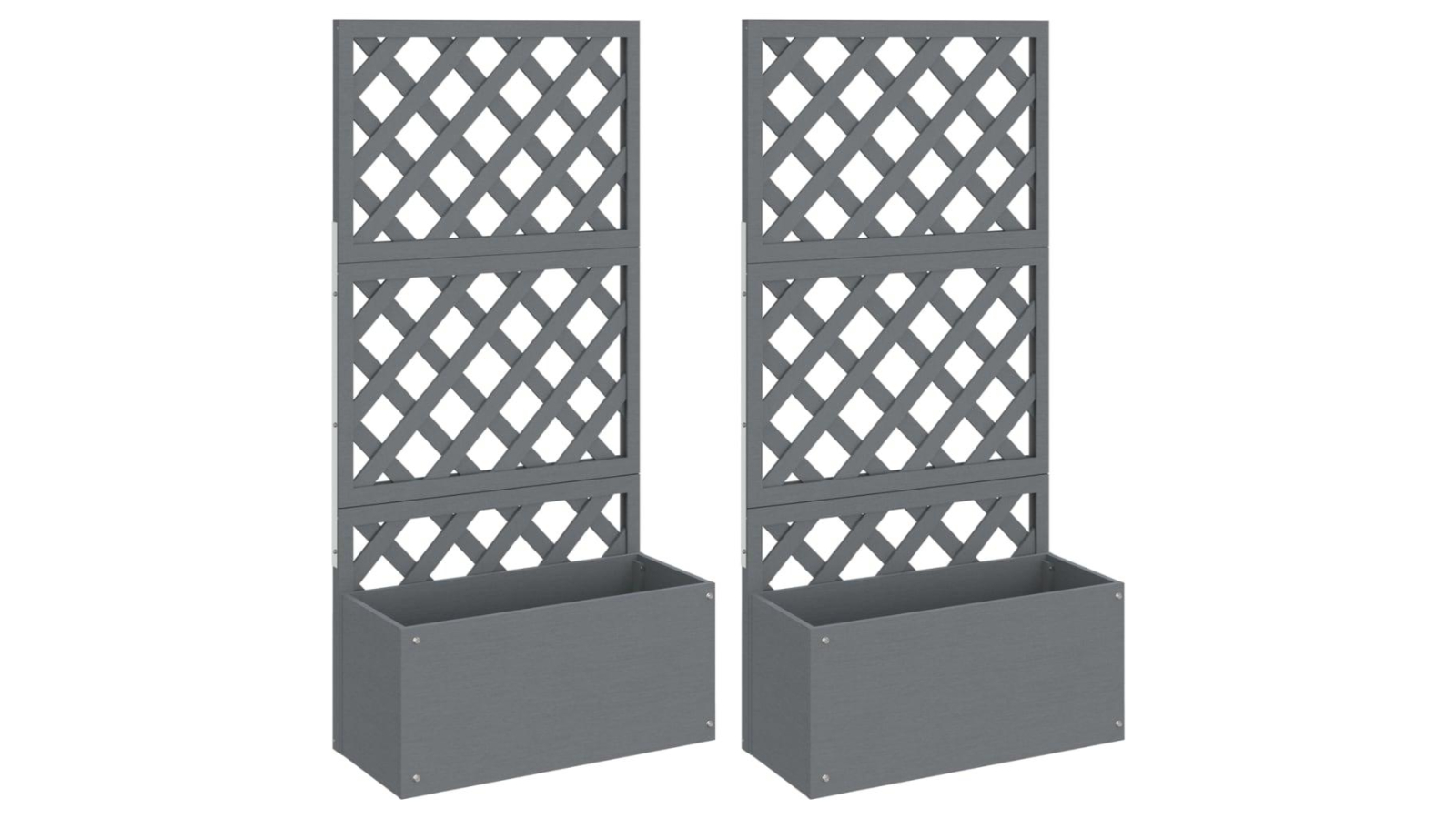 vidaXL 2 Piece Grey WPC Trellis Planters - 65 x 33 x 135cm | Harvey Norman