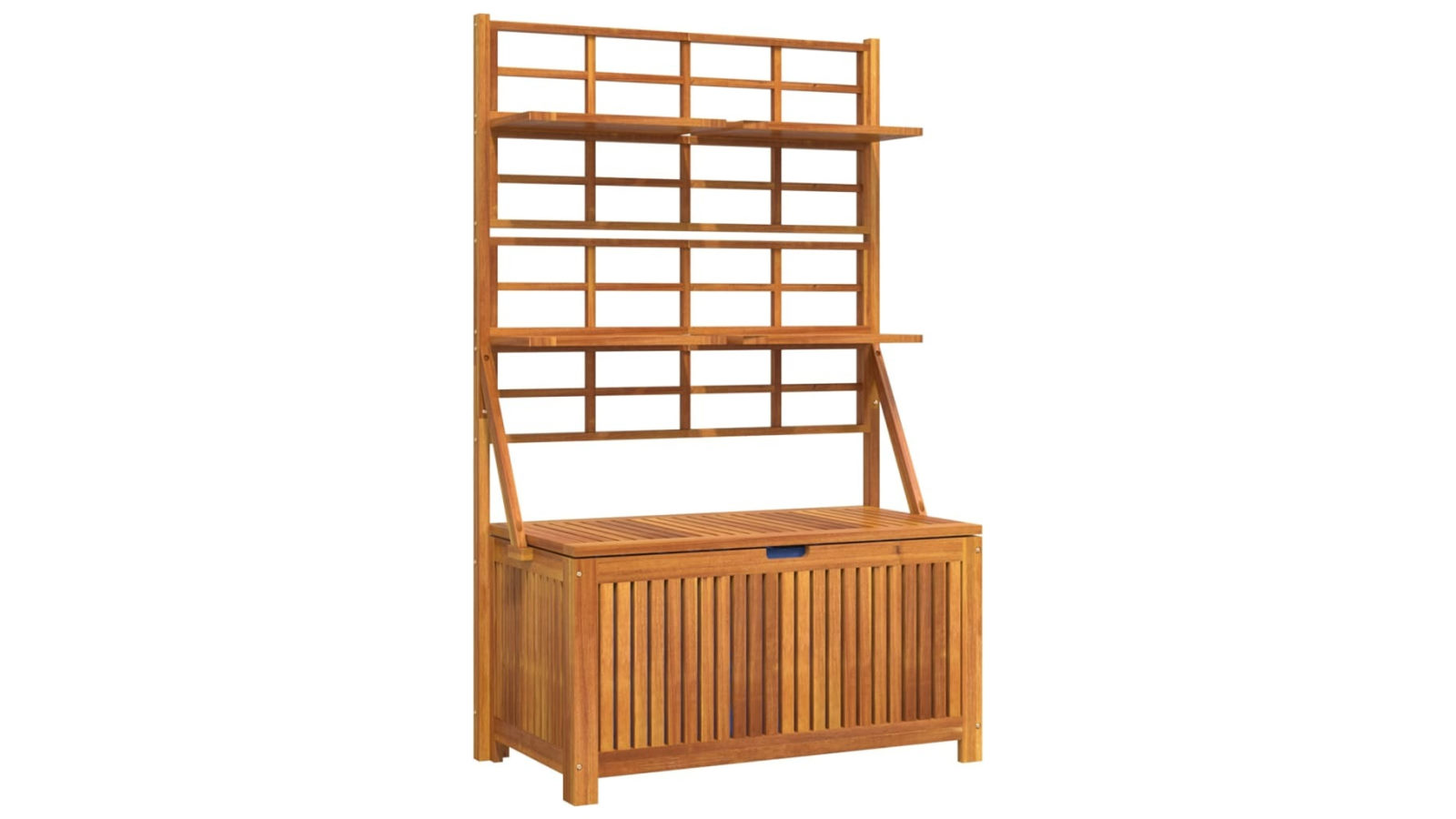 vidaXL 99 x 50 x 160cm Solid Wood Acacia Storage Box with Trellis ...