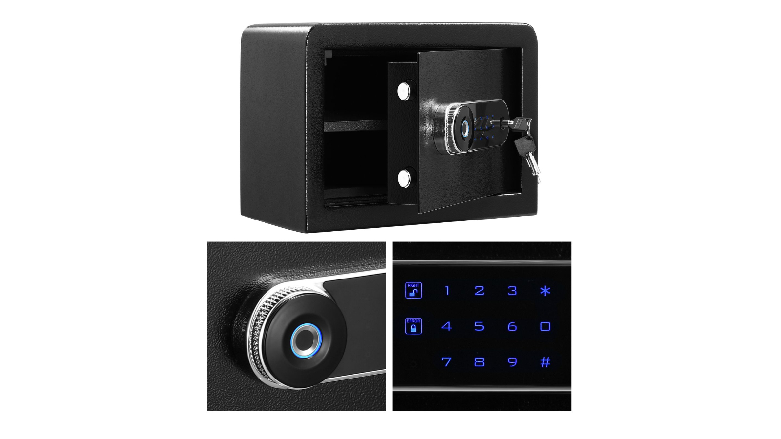 Maxkon Electronic Key Lock Fingerprint Digital Safe Security Box - 16L ...