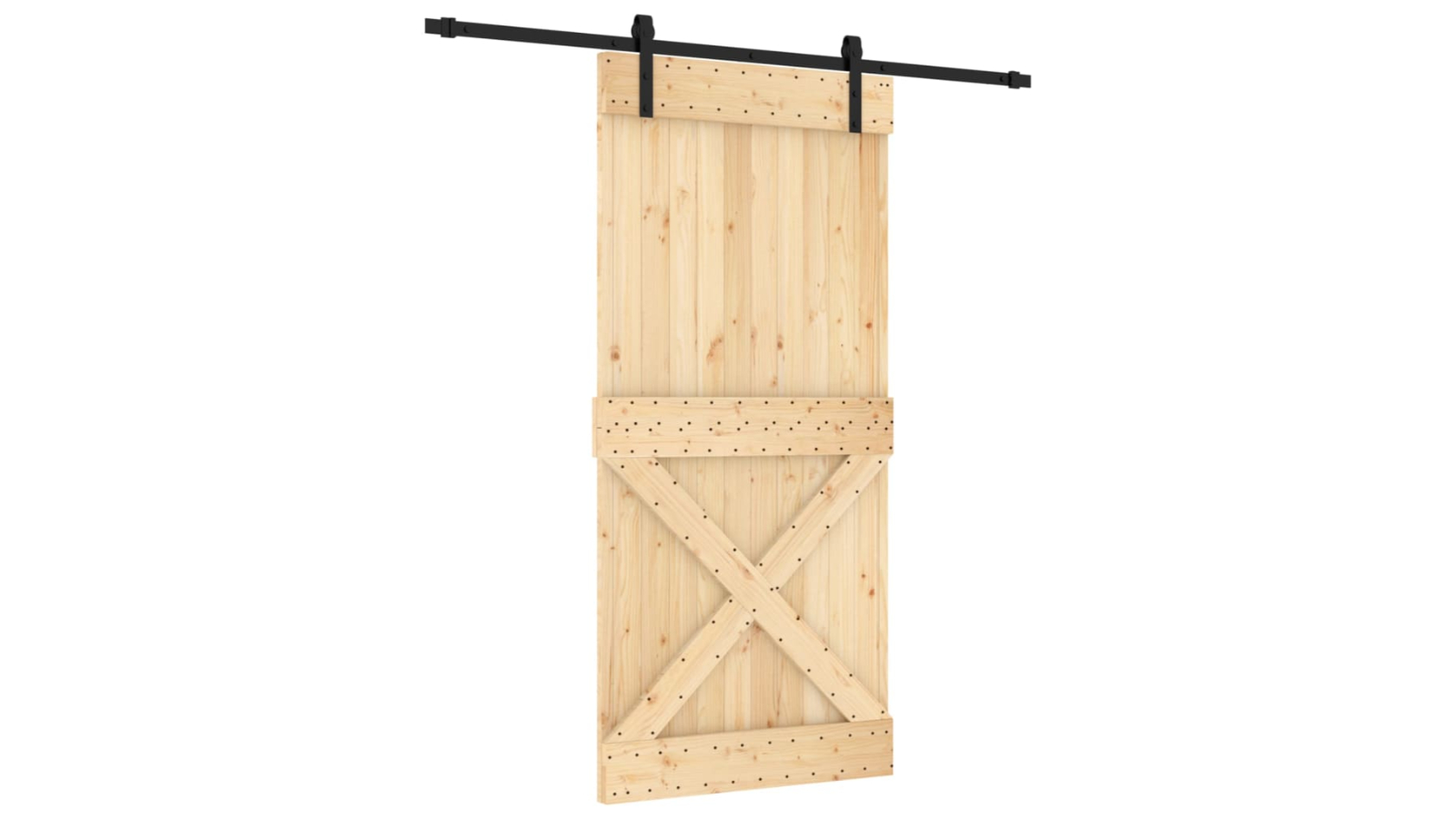 vidaXL X-shaped Sliding Door with Hardware Set 95x210 cm Solid Wood ...