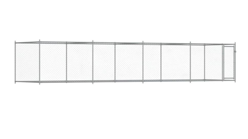 vidaXL Grey Galvanised Steel Dog Cage with Door - 800 x 200 x 150cm ...