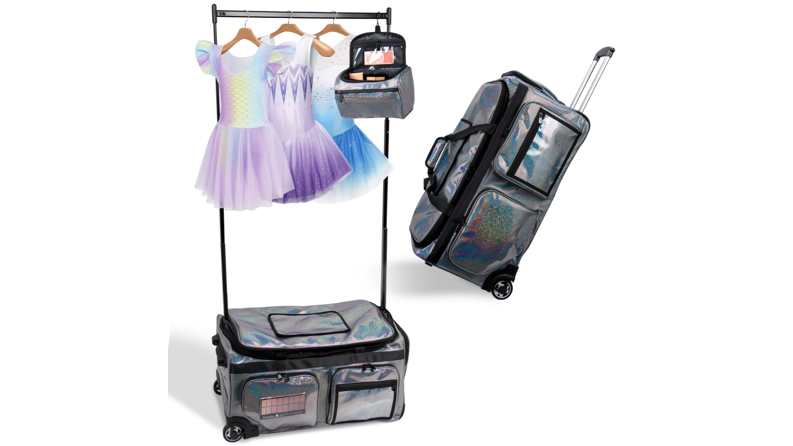 Advwin 3-in-1 Rolling Dance Bag with Instant Changing Room - Black ...