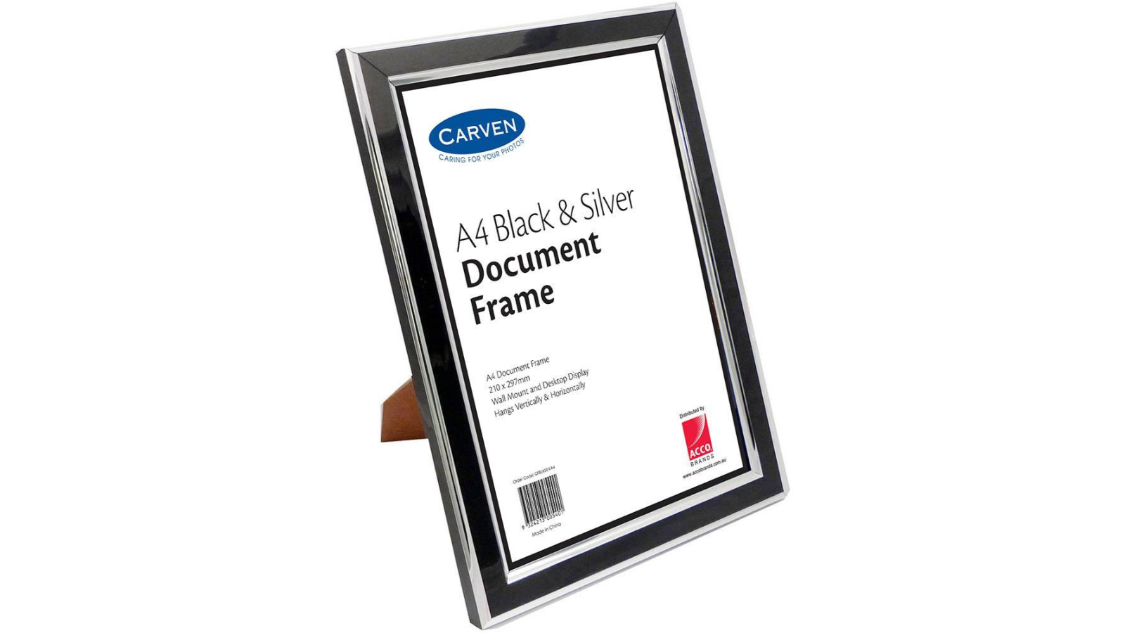 Carven A4 Document Frame - Black/Silver | Harvey Norman