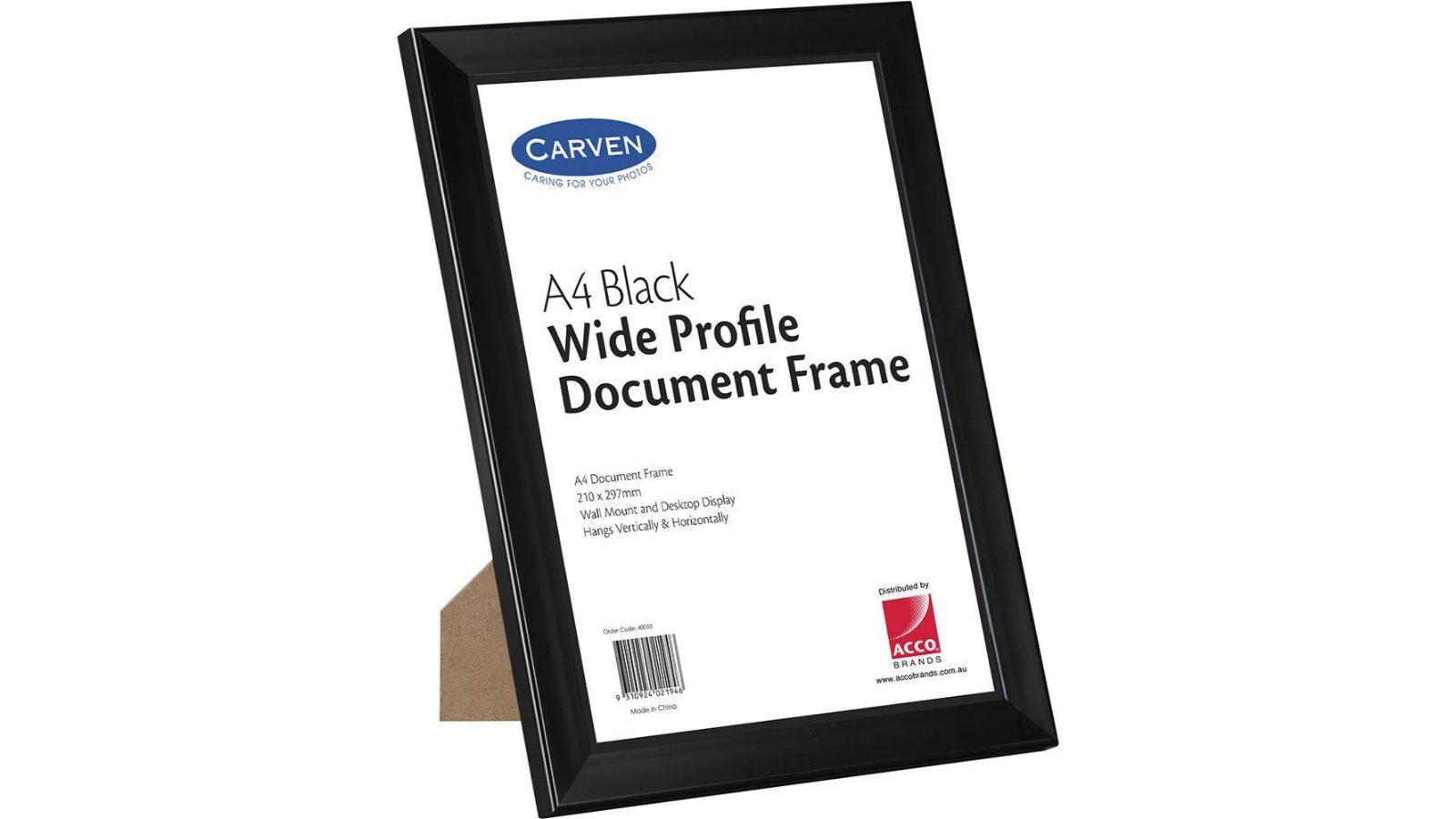 Carven Wide Profile A4 Black Document Frame | Harvey Norman