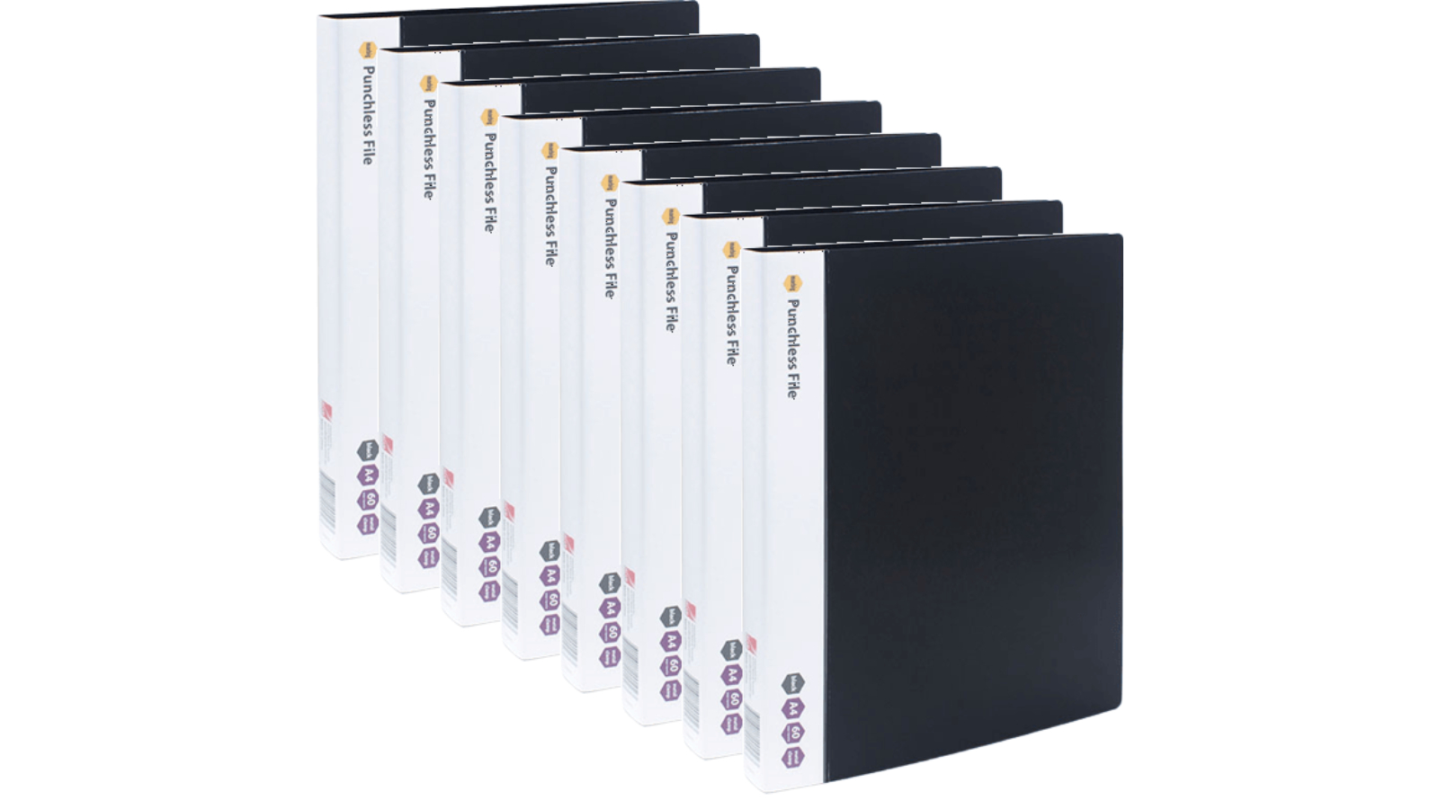 Marbig Pack of 8 A4 Black Punchless File Folder | Harvey Norman
