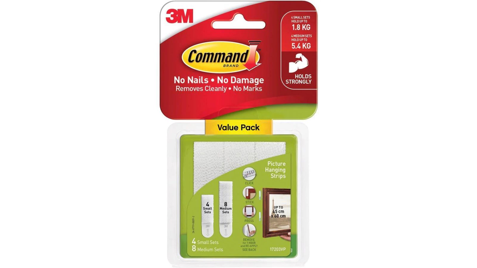 3M Command Picture Hanging Strips Small Medium Combo Pack - White ...