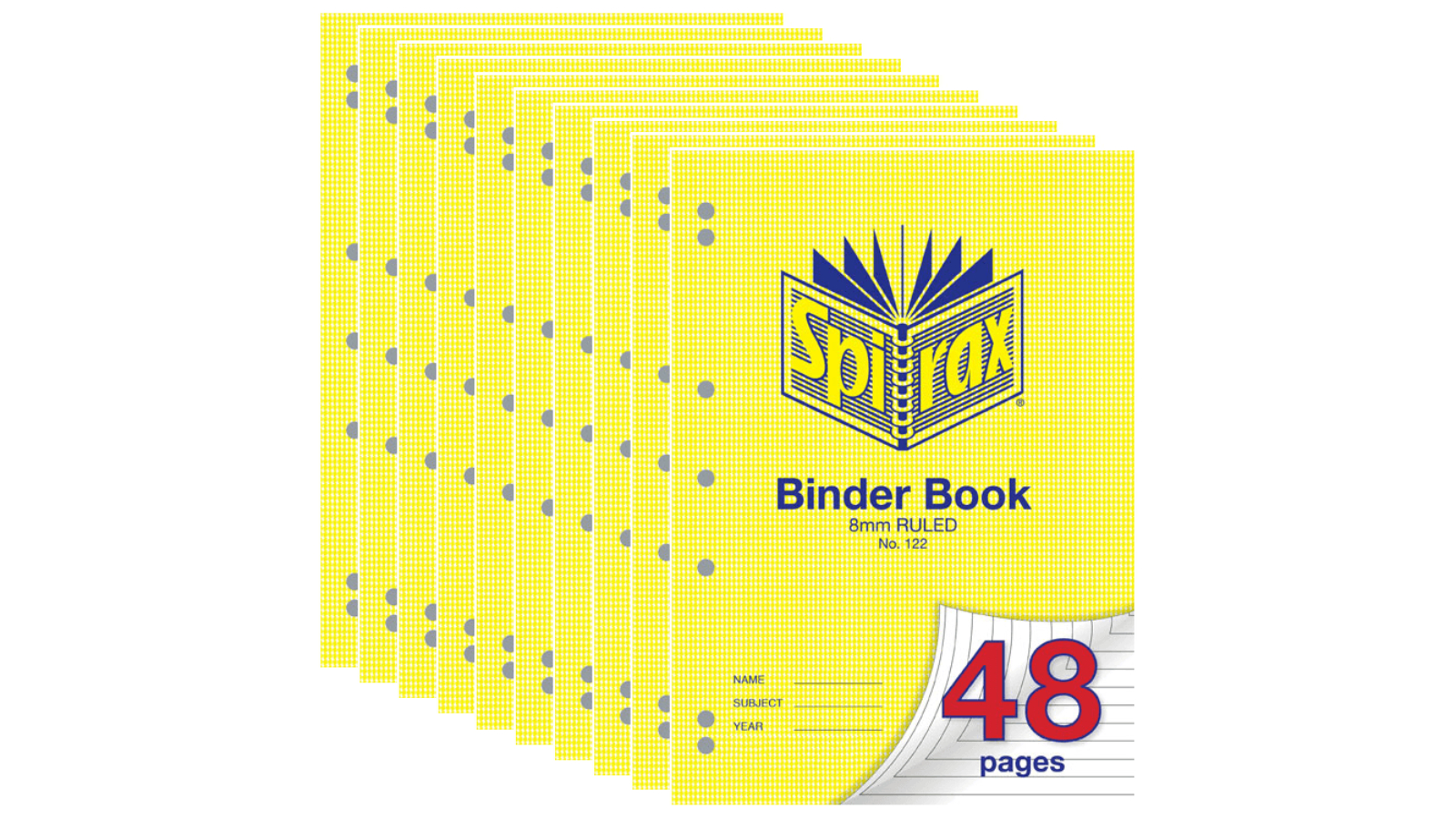 Spirax 122 48 Page 0.8cm Ruled A4 Binder Book - Pack of 10 | Harvey Norman