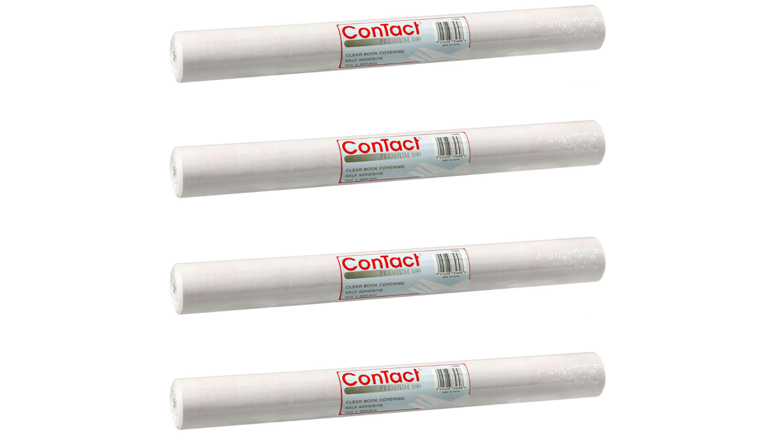 Contact 4 Rolls Self Adhesive 100 Micron Premium Book Covering - 60 x1 ...