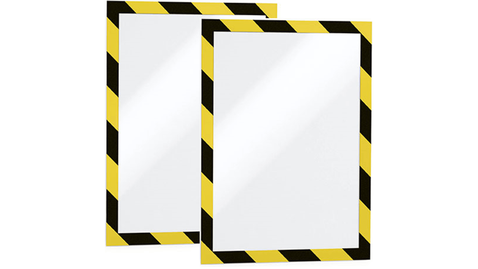 Durable Pack of 2 A4 High Visibility Security Frame - Yellow/Black ...