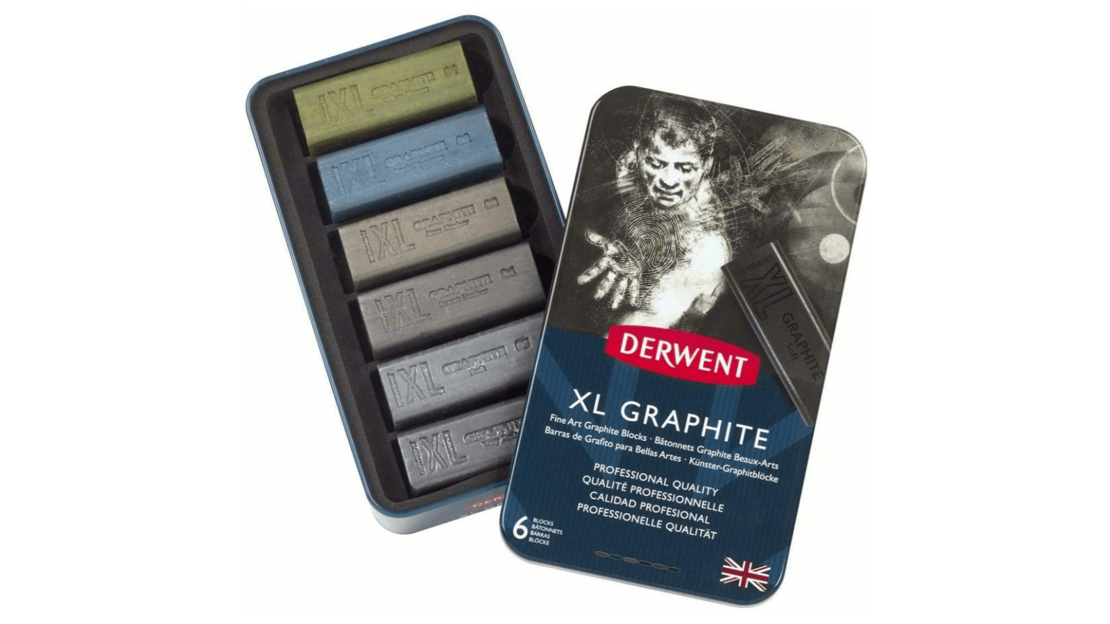 Derwent X-Large Graphite Block - Tin of 6 | Harvey Norman