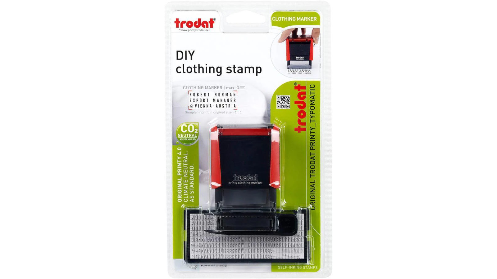 Trodat 4911 Eco Printy Self-Inking Stamp Clothing Stamp - 38x14mm | Harvey Norman
