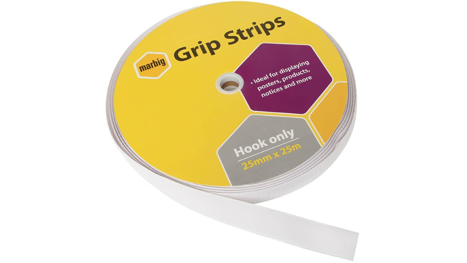 Marbig 2.5 x 2.5cm Hook Only Grip Strip | Harvey Norman