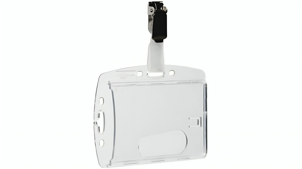 Durable Set of 25 Acrylic Security Pass Holder with Rotating Clip ...