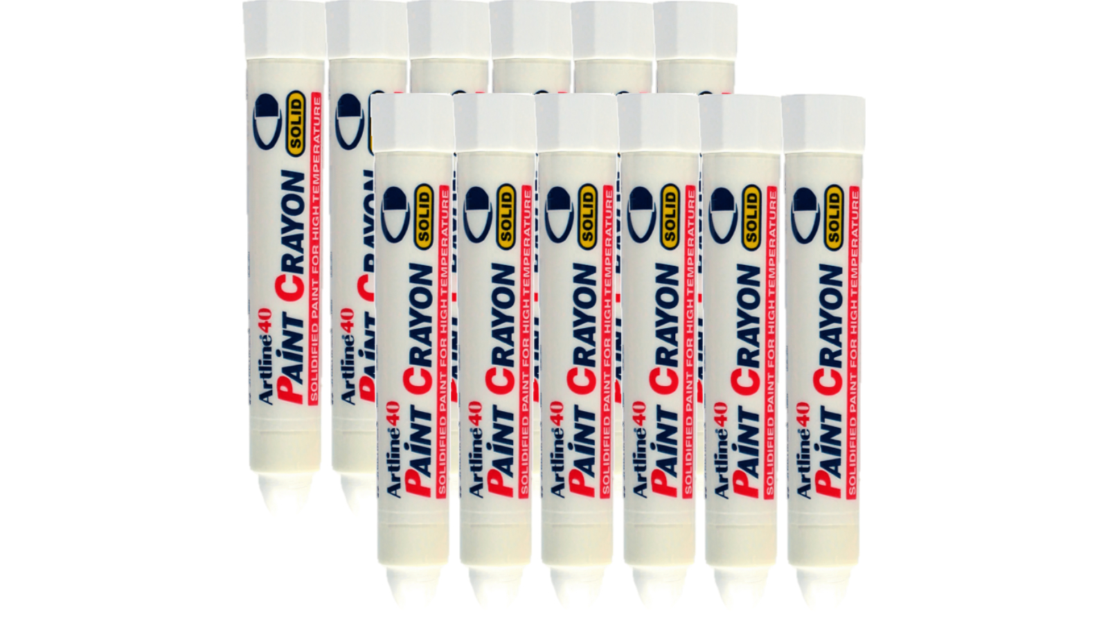 Artline 40 Box of 12 Solid Permanent Paint Crayon - White | Harvey Norman