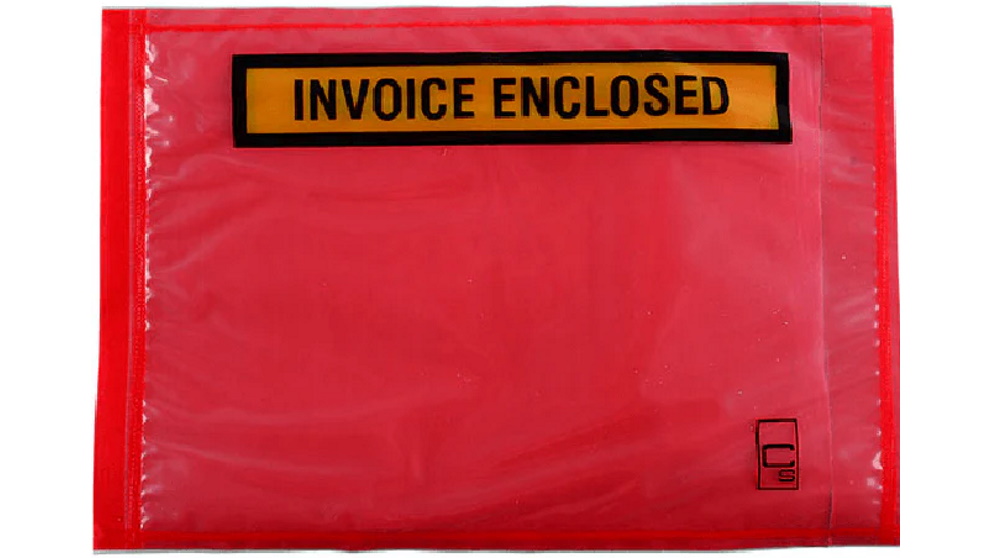 Cumberland Pack of 1000 Invoice Enclosed Packaging Envelope with Red ...