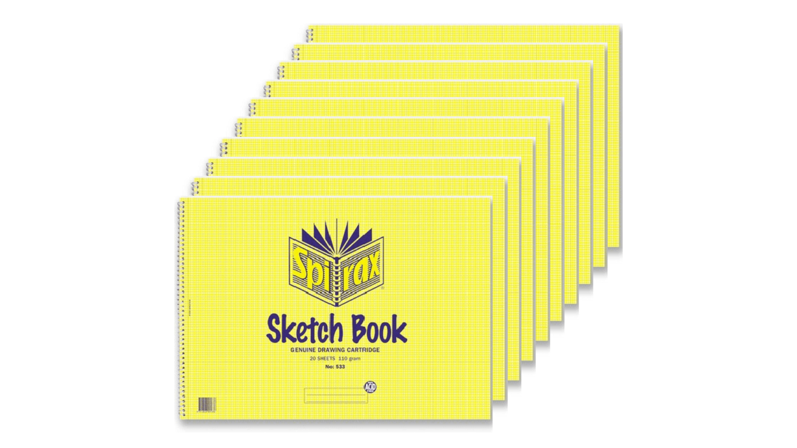 Spirax Pack of 10 A3 533 Spiral Bound Genuine Drawing Cartridge Sketch ...