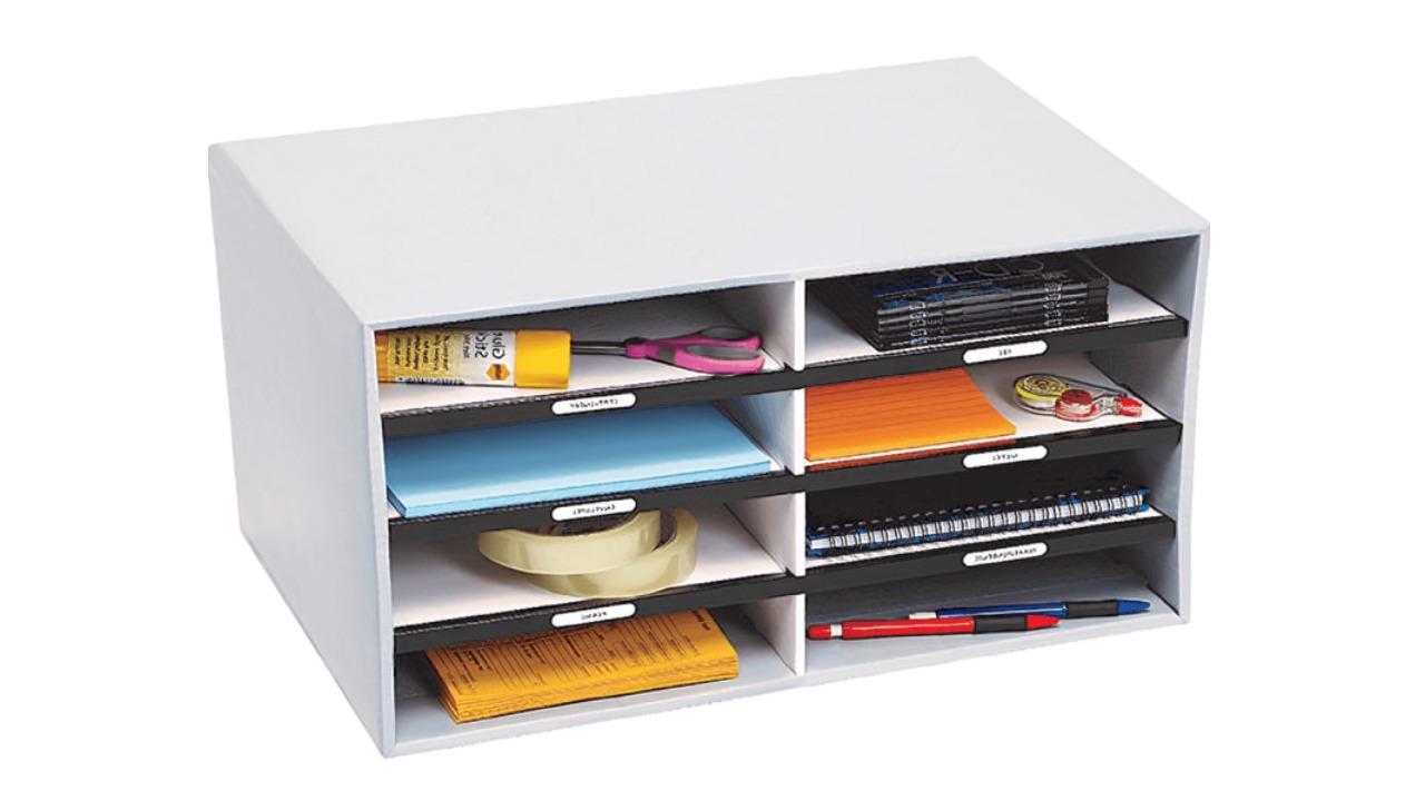 Marbig 8 Compartment Sort N Stor - Grey | Harvey Norman