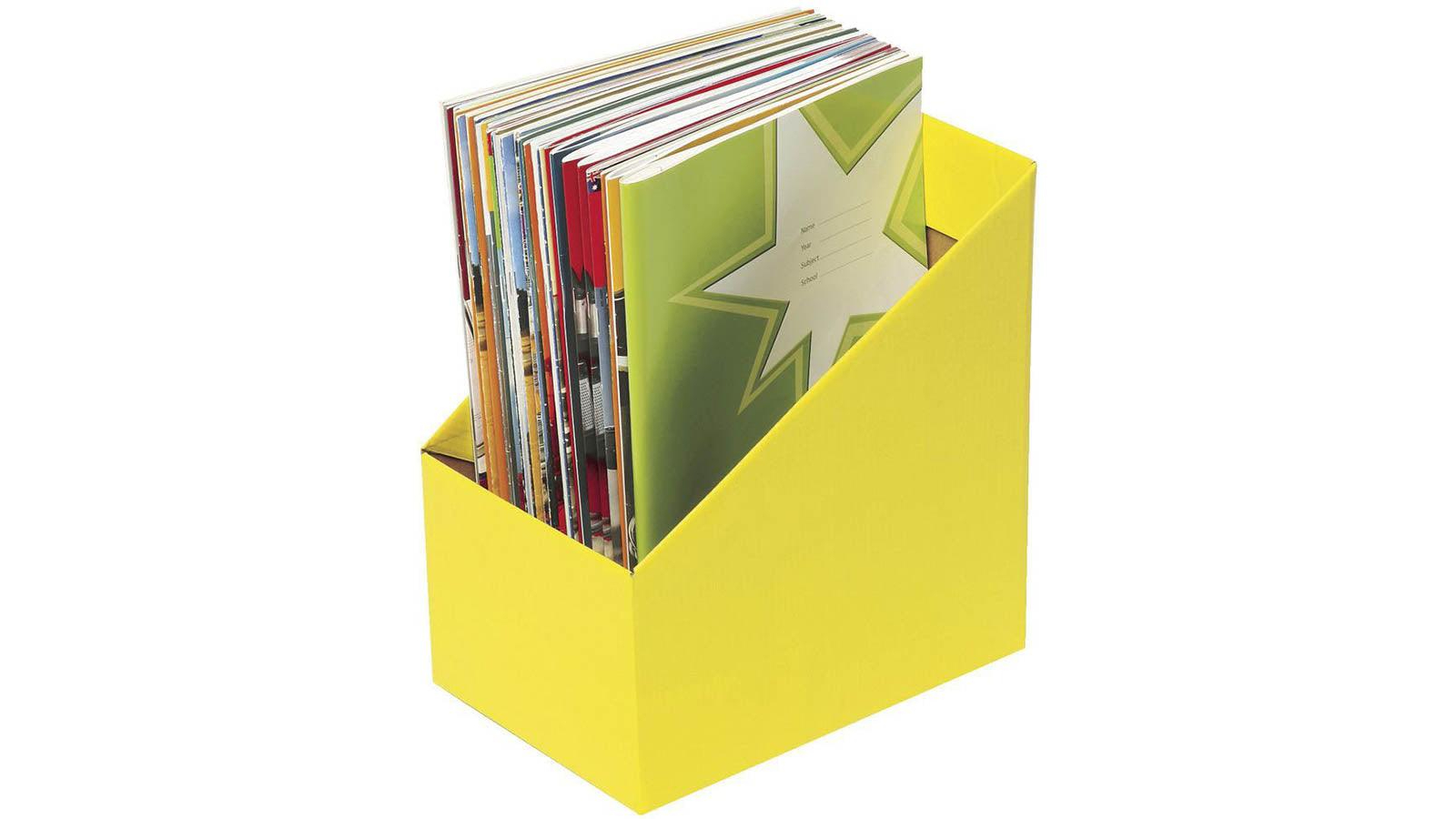 Marbig Pack of 5 Large Book Box - Yellow | Harvey Norman