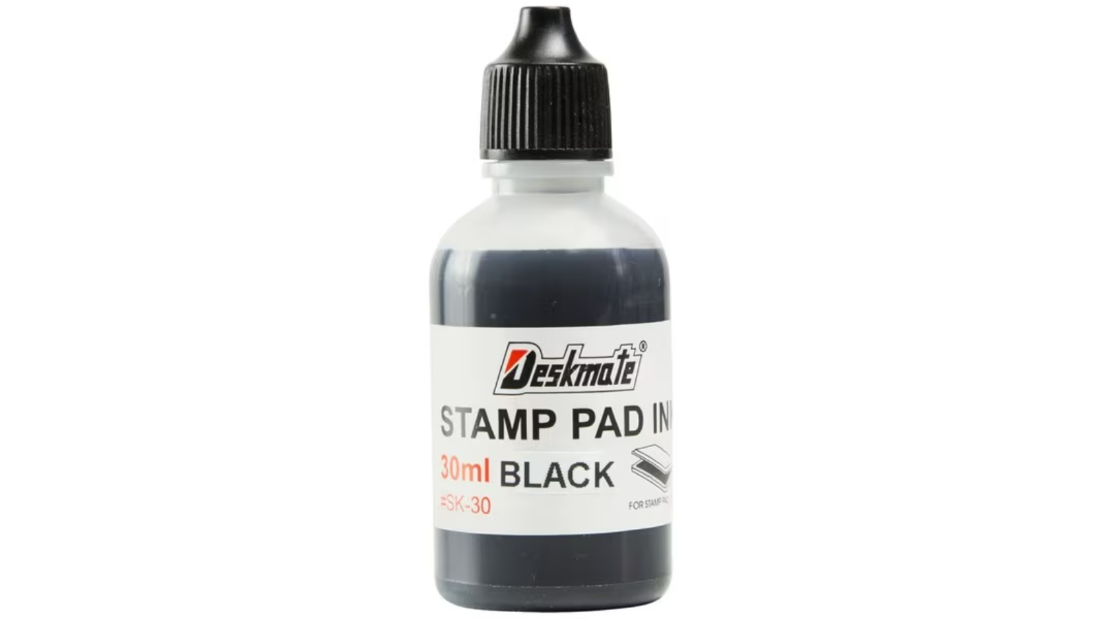Deskmate 30ml Stamp Pad Ink Refill Bottle - Black | Harvey Norman